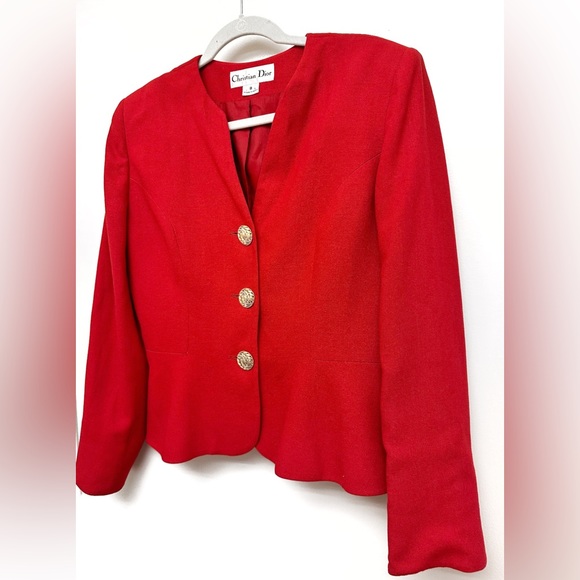 Dior | Jackets & Coats | Dior Red Jackie Vintage Jacket | Poshmark